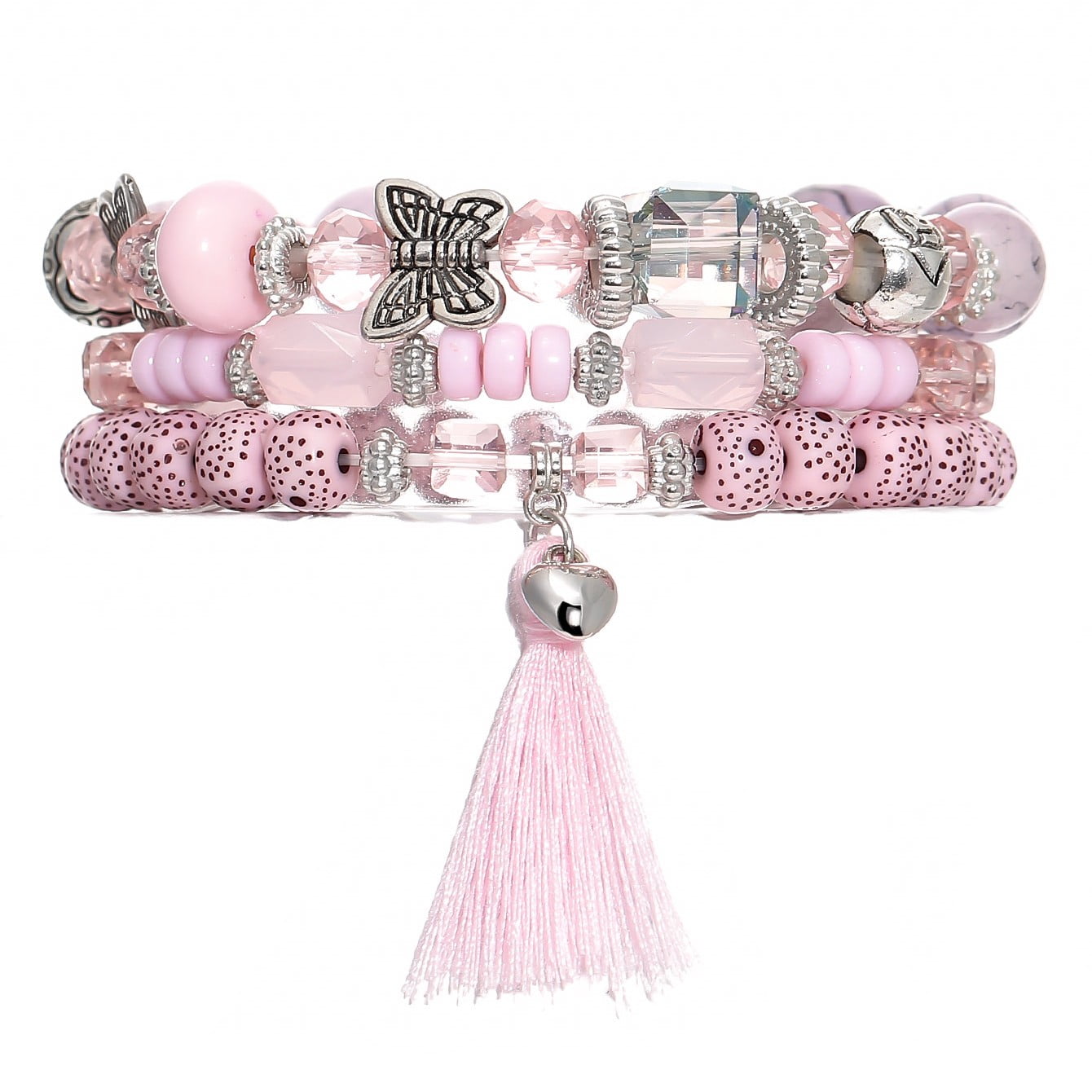 Minhin Bohemian Bracelet Sets for Women,3 Piece Stackable Stretch ...