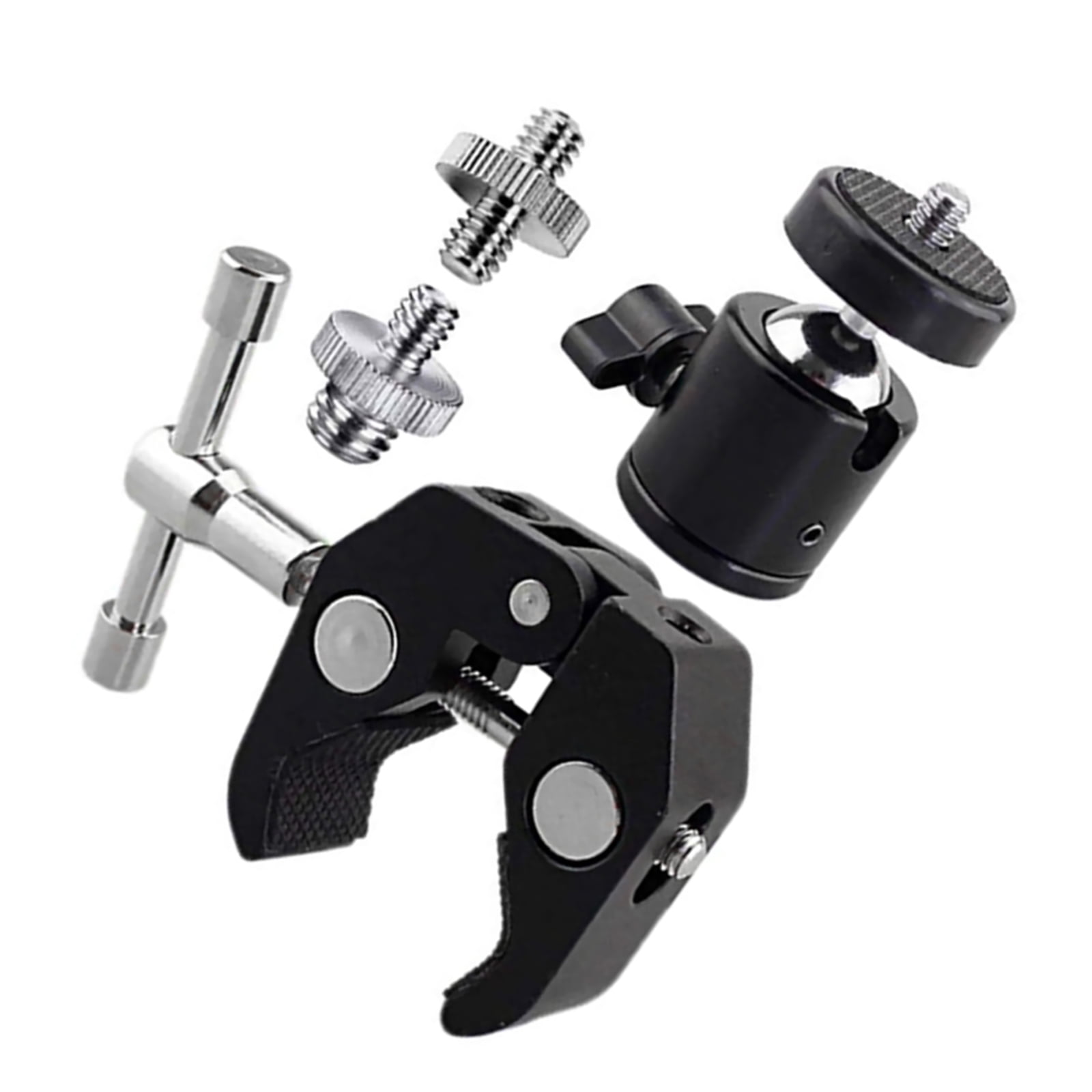 Mini 1/4" Tripod Mount with 360° Ball Head Super Clamp Aluminum Alloy Camera Attachment Mount ...