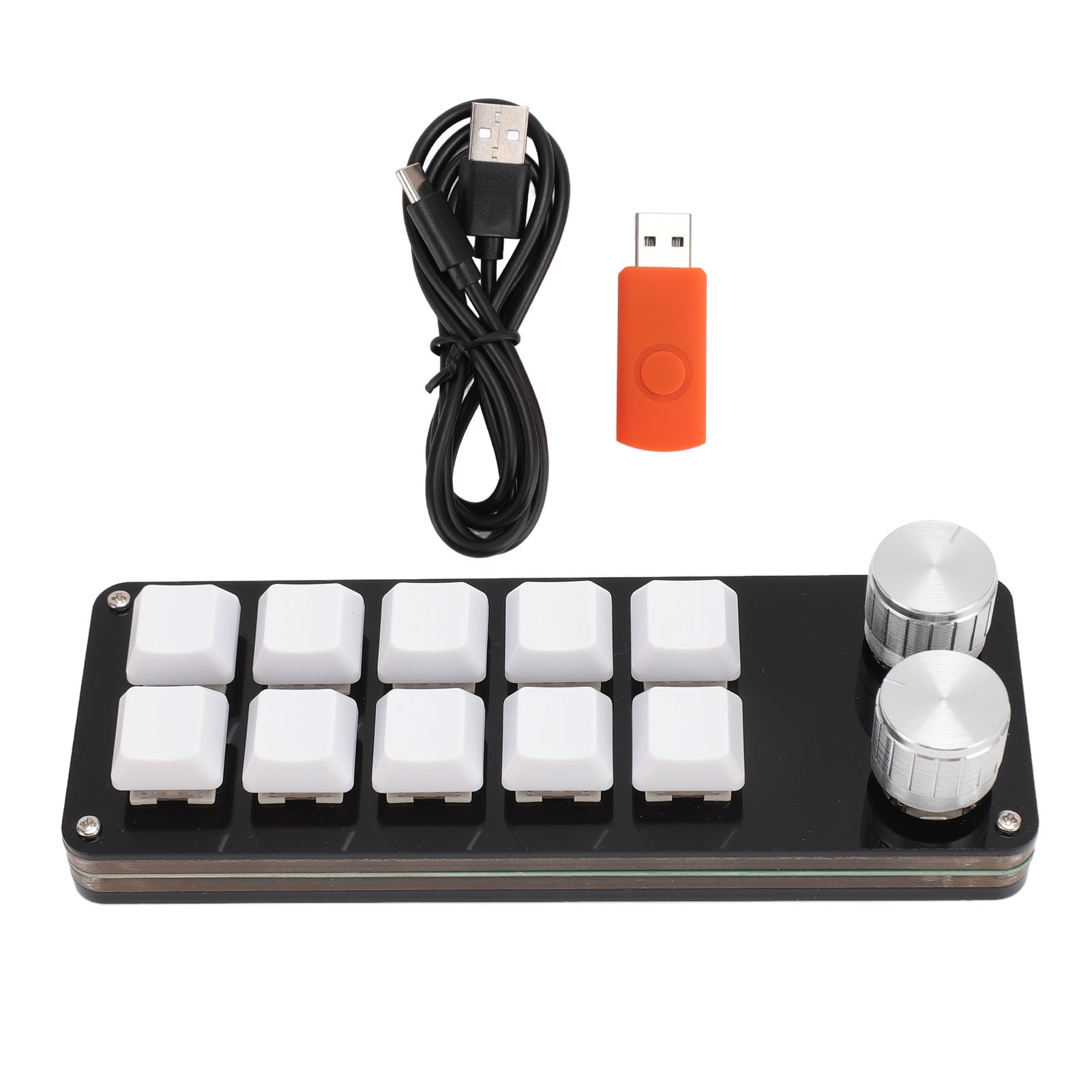 Mini 10 Key Keyboard With 2 Knob Blue Switch Custom Programming Hot Swappable One Handed Macro