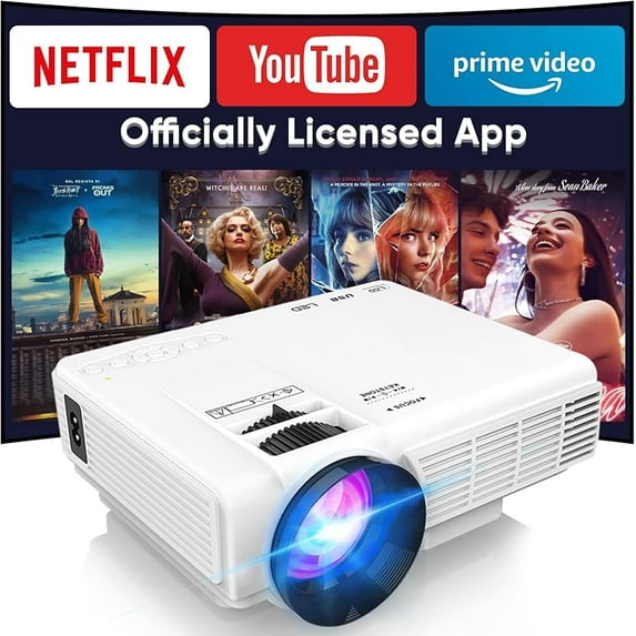 Mini 1080P Projector with Screen, Portable Home Theater Movie Projector ...