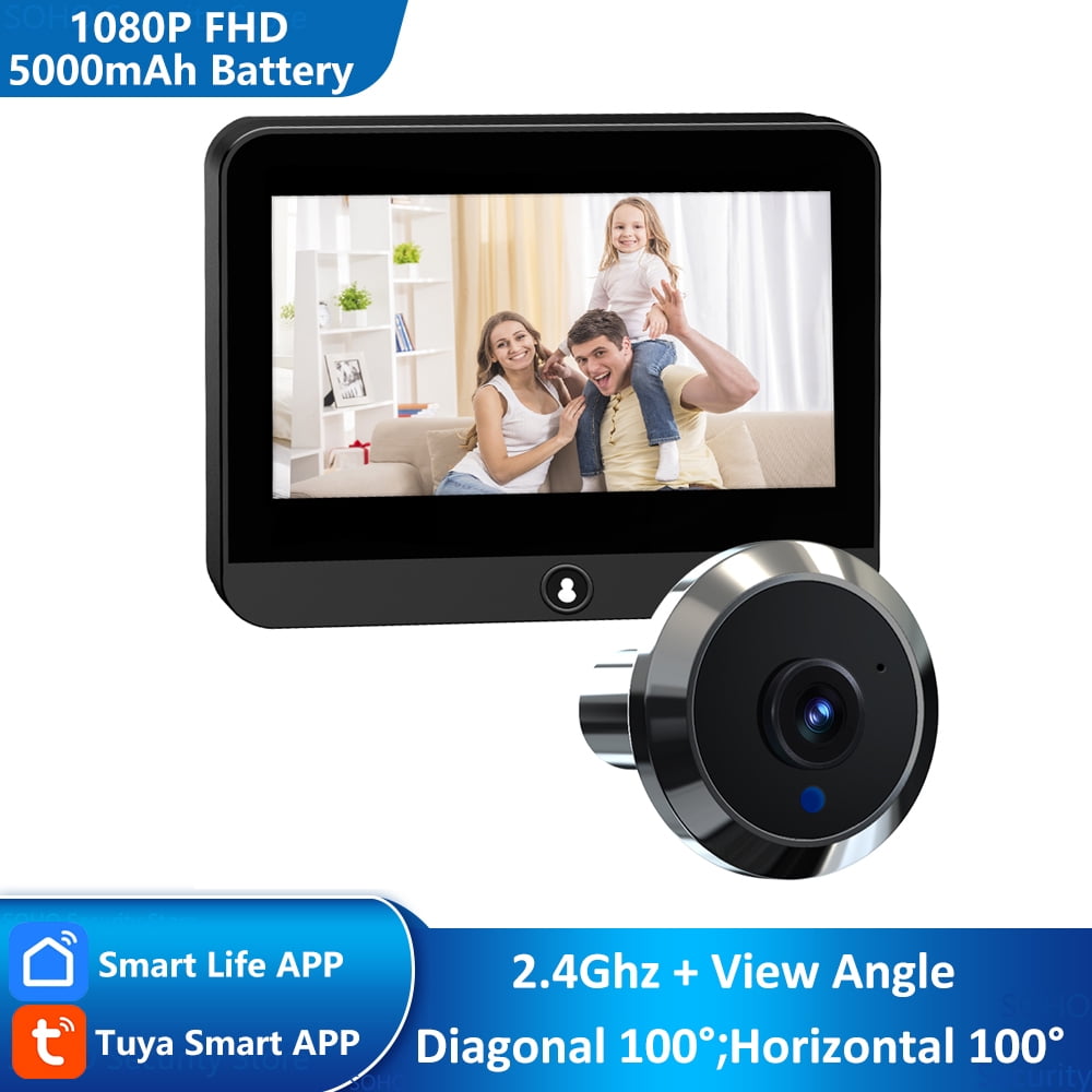 Mini 1080P Tuya Smart Life Home Digital Doorbell Viewer Peephole Door ...