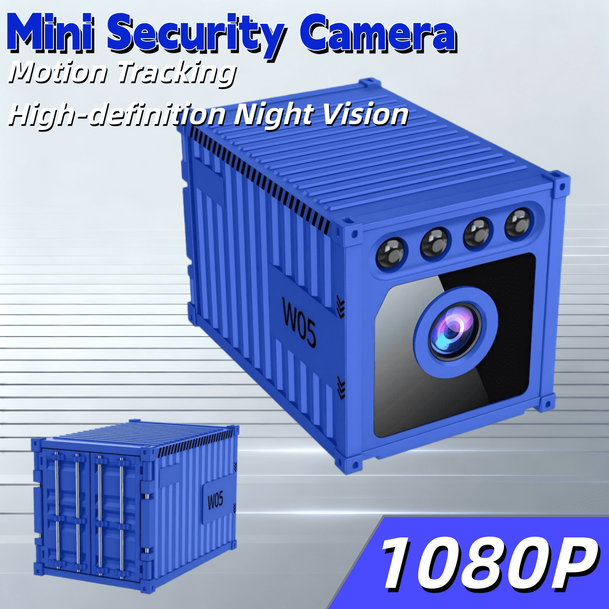 Mini 1080P WiFi Camera (Blue)- Unique Container Shape, Night Vision ...