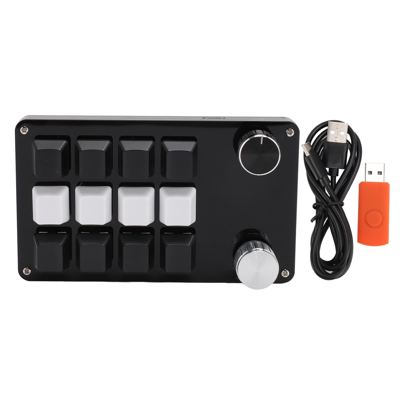 Mini 12 Key Keyboard with 2 Knob Blue Switch Custom Programming Hot Swappable Mechanical Gaming ...