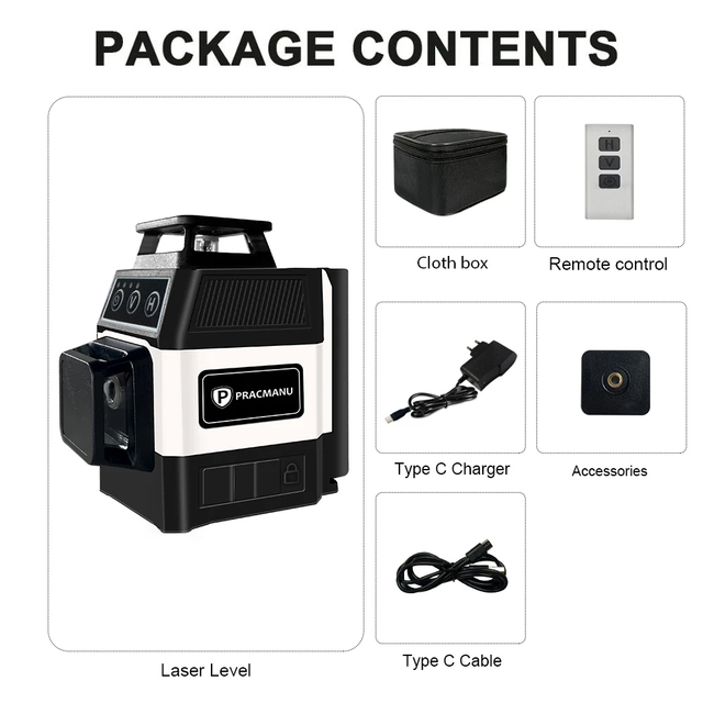 Mini 12 Lines 3D Laser Level Self-Leveling Horizontal And Vertical ...