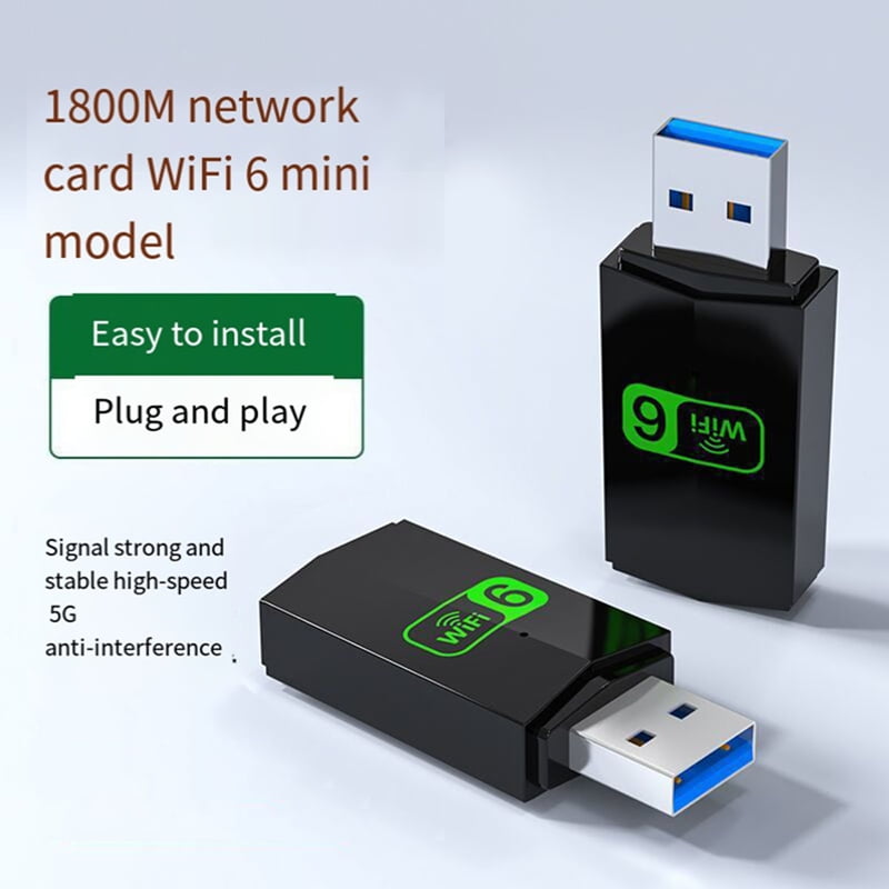 Mini 1800Mbps Wireless Network Card WiFi6 USB Adapter 5Ghz Wi-Fi Dongle ...
