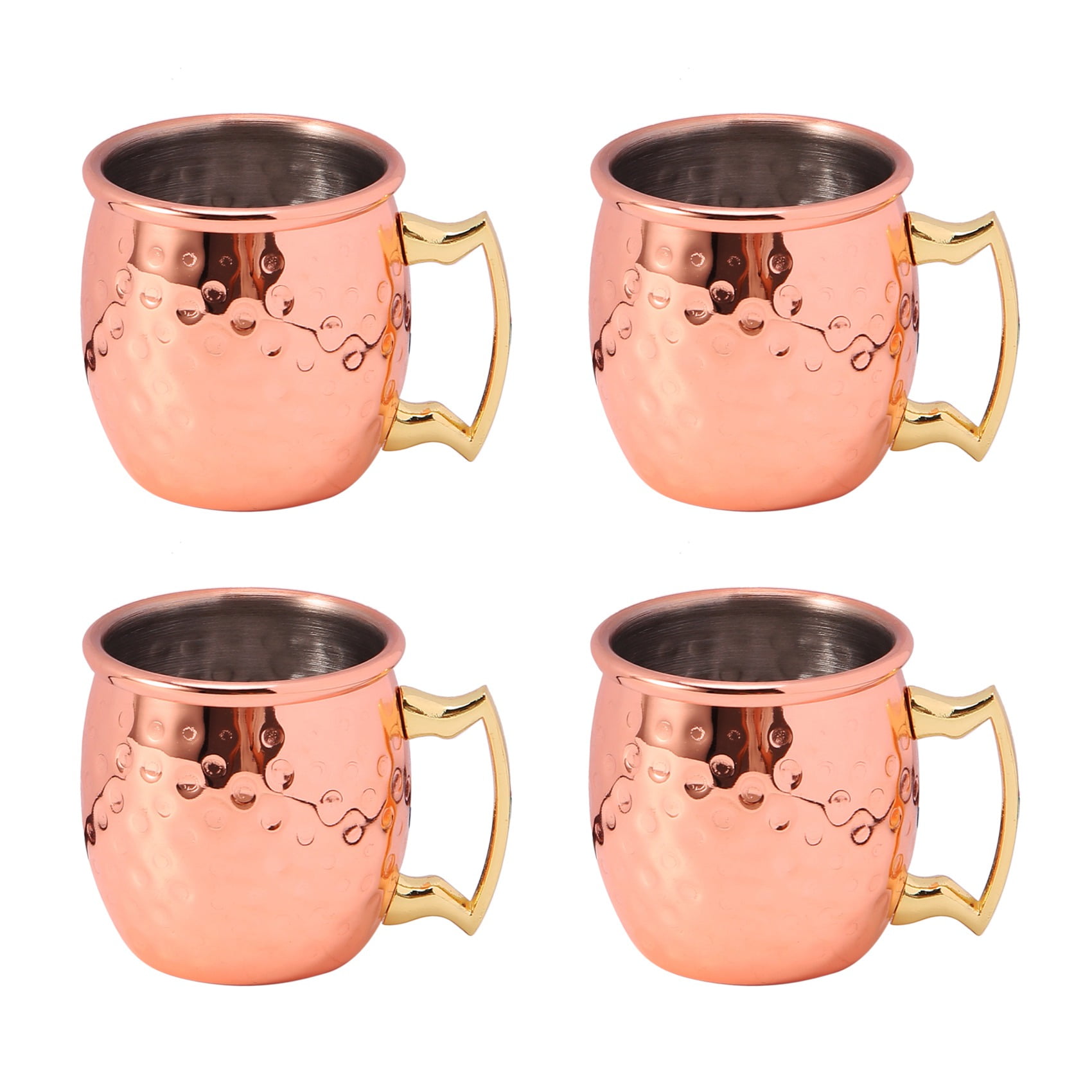 Mini 2-Ounce Stainless Steel Mug Espresso Mugs Copper Plated Set of 4 ...