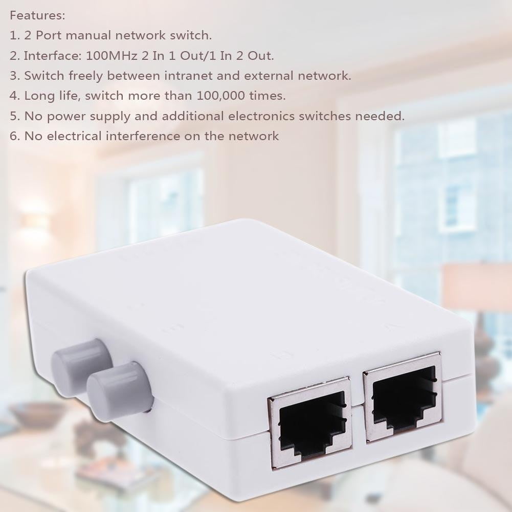 Mini 2 Port Lan Hub Network Switch Box Computer Ethernet Internet ...