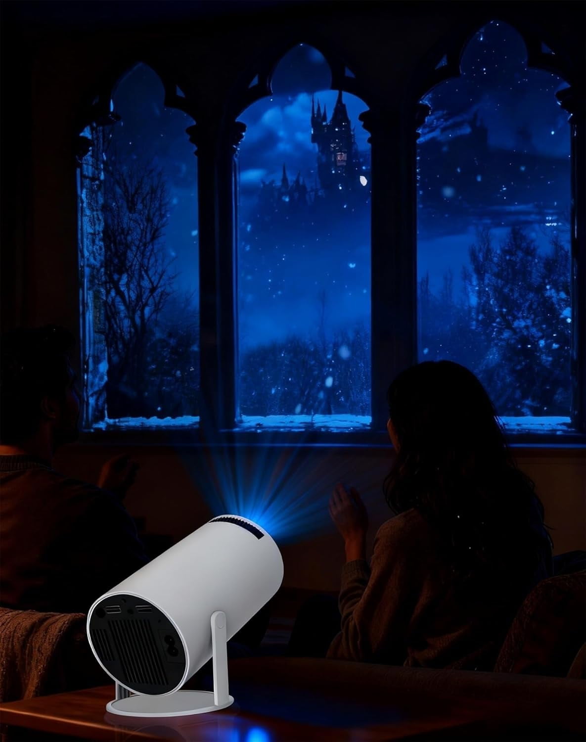 Mini 210° Smart Projector, 4K Support Full HD Portable Projector with ...