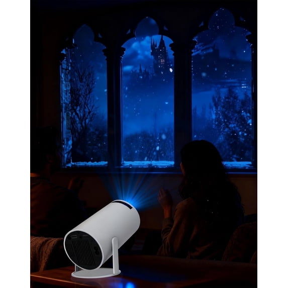 Mini 210° Smart Projector, 4K Support Full HD Portable Projector with ...