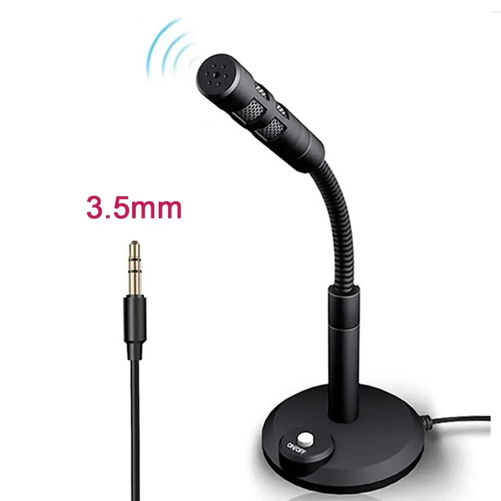 Mini 3.5mm Studio Microphone USB Desktop Wire Gaming Mic Speech Mic ...