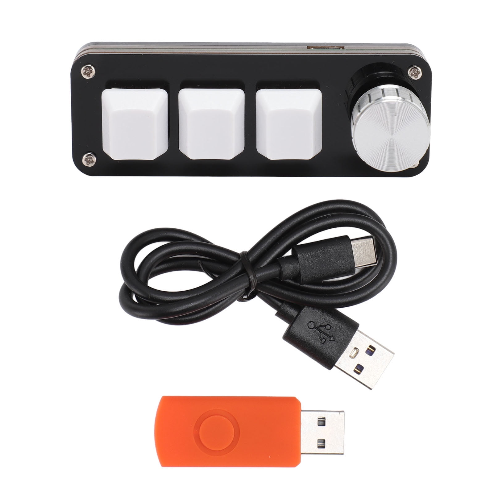 Mini 3 Key Keypad With Knob Custom Programming Hot Swappable Blue Switch One Handed Macro