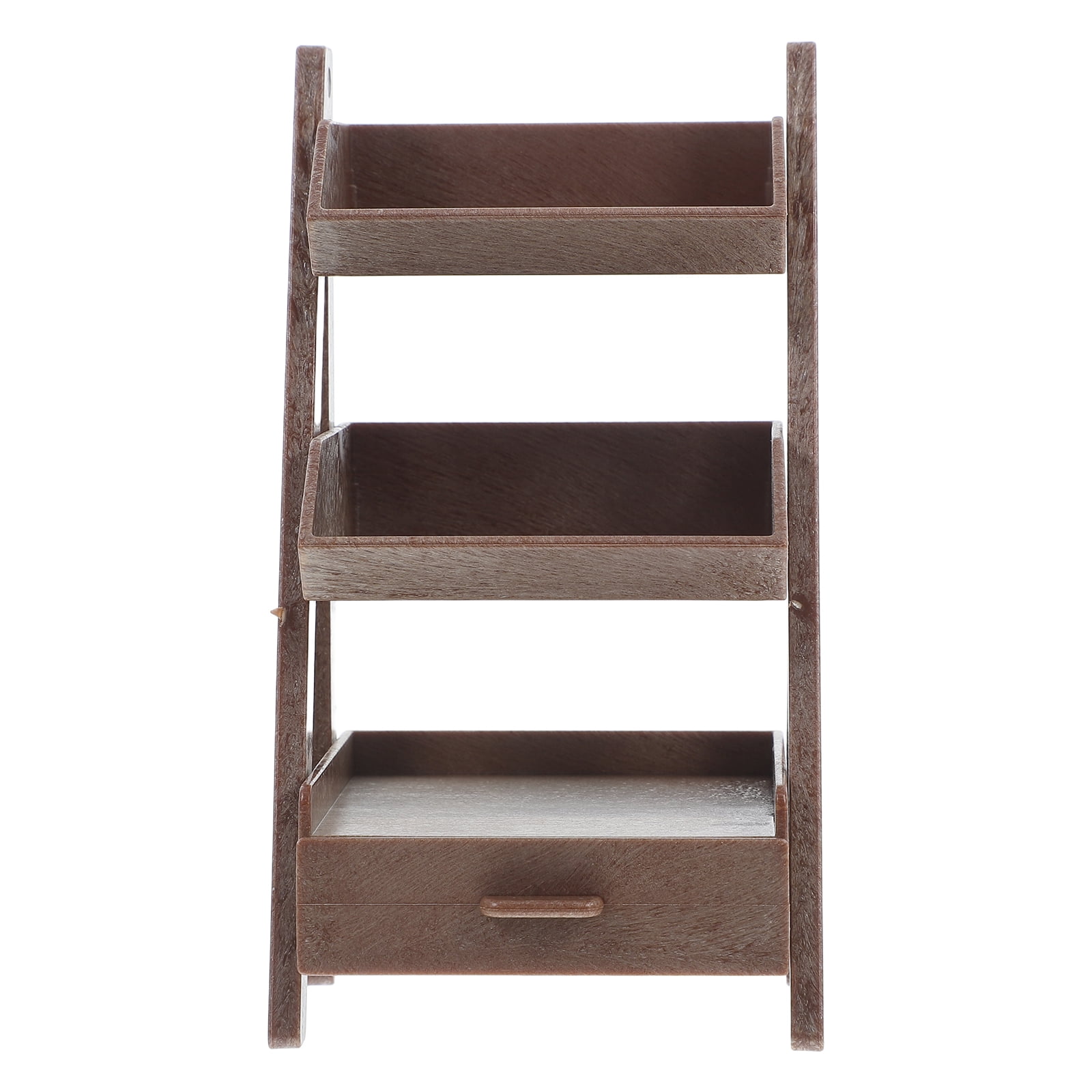 Mini 3-Tier Display Shelf Dollhouse Furniture Tiny Plastic Bookcase for ...