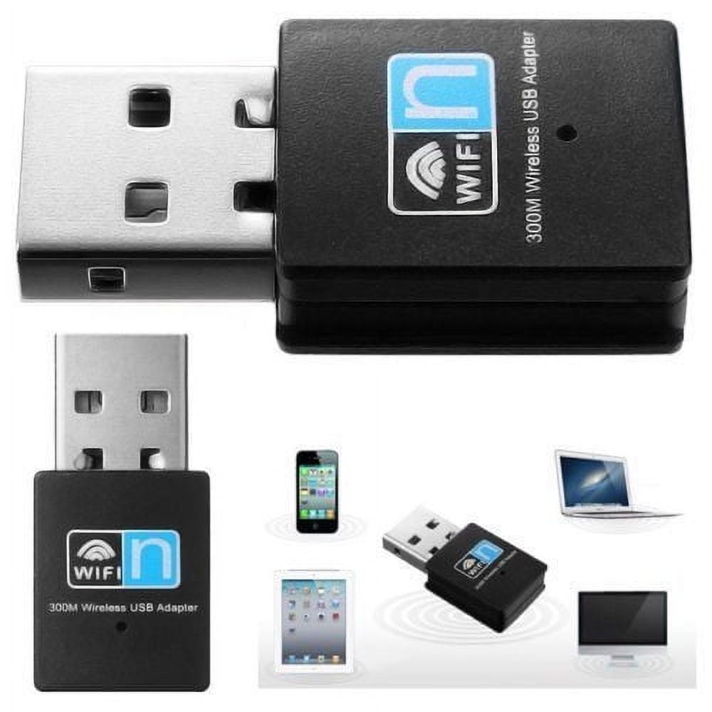 Mini 300Mbps USB Wireless WiFi Adapter - 802.11n/g/b, Increase Coverage, Green Power Saving, USB ...