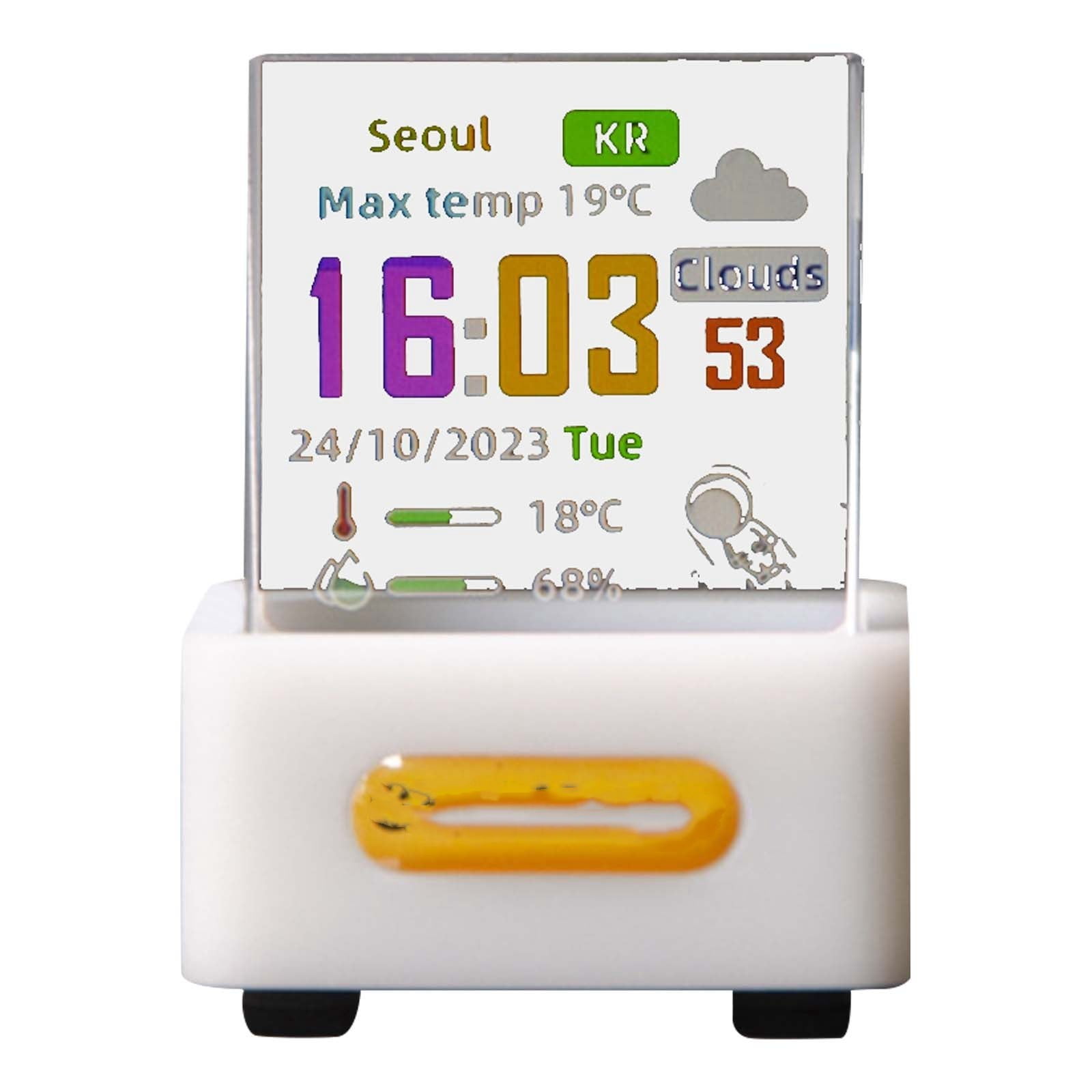 Mini 3D Hologram Cube Display,Smart Weather Station Digital Clock,GIF ...