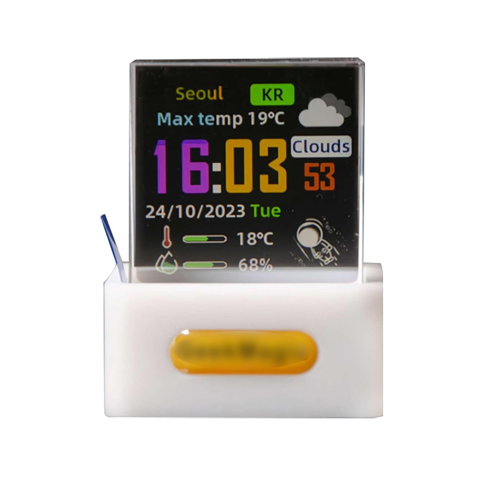 Mini 3D HologramCube DisplaySmart WeatherStation Digital Clock GIF ...
