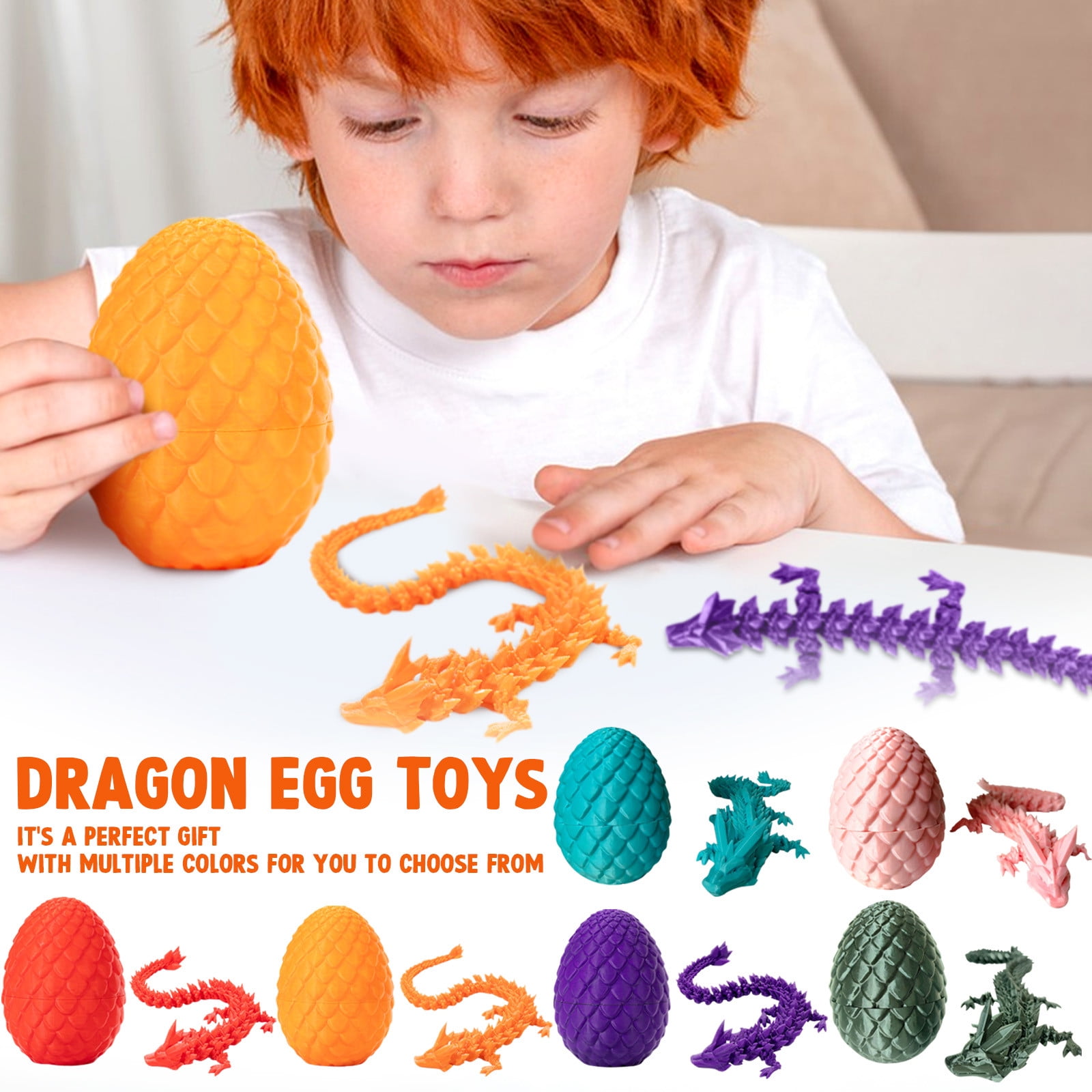 Mini 3D Printed Easter Dragon Eggs with 3D Printed Dragon Inside, Micro ...