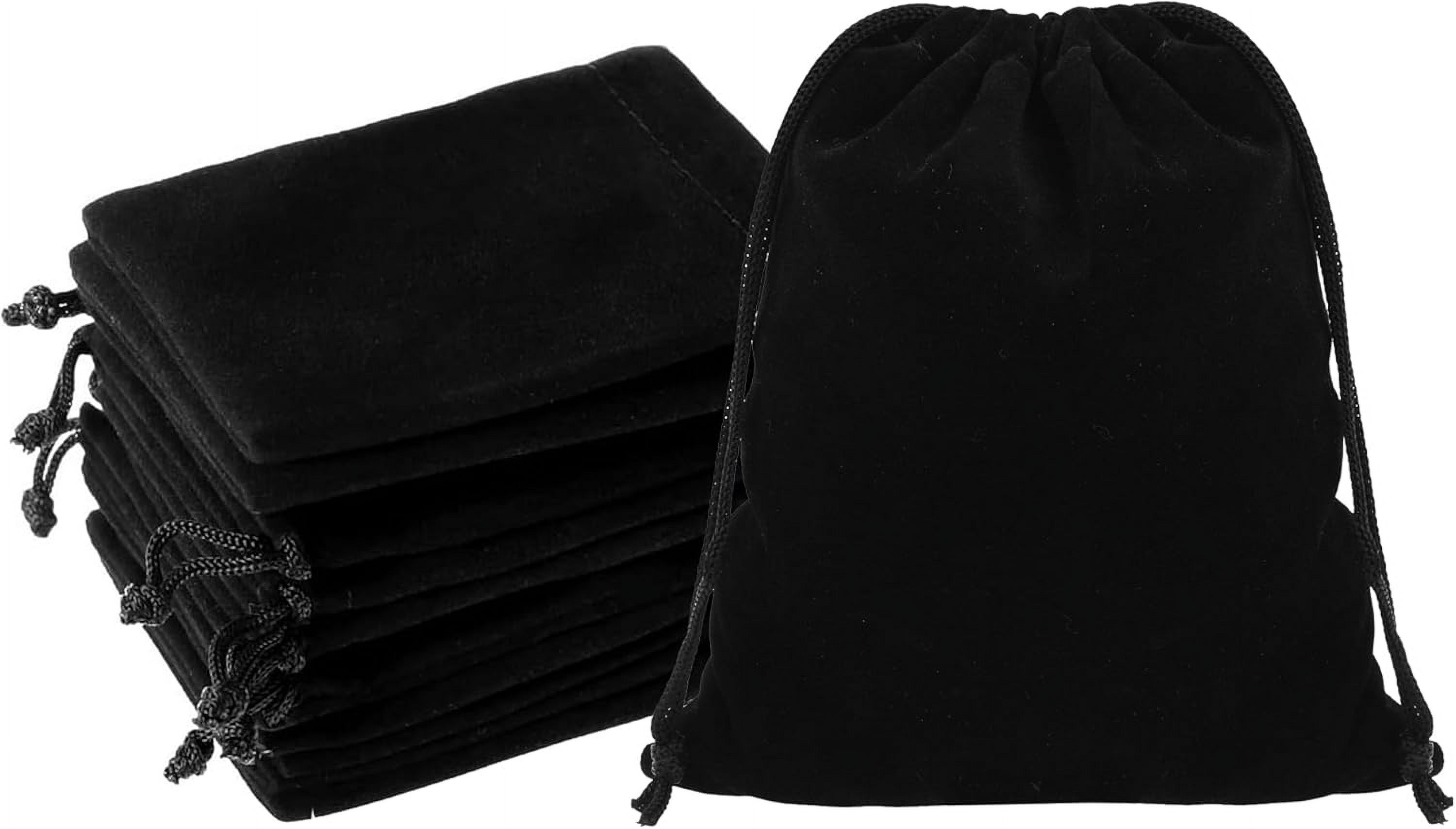 Mini 3x4 Black Velvet Drawstring Bags - 100 Tiny Velvet Drawstring ...
