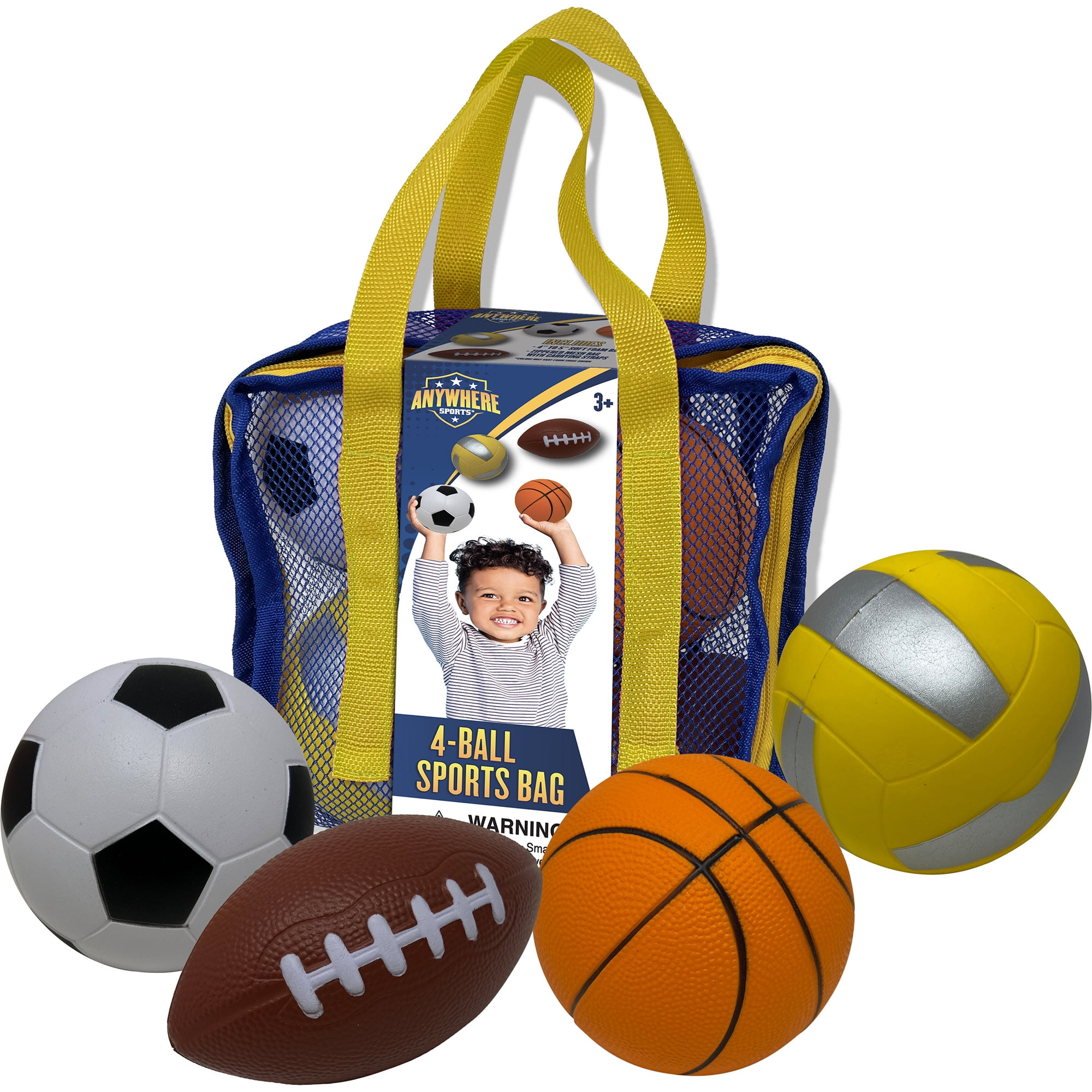 Anywhere Sports: 4-Ball Sports Bag - 4-5" Mini Foam 4pk Ball Set ...