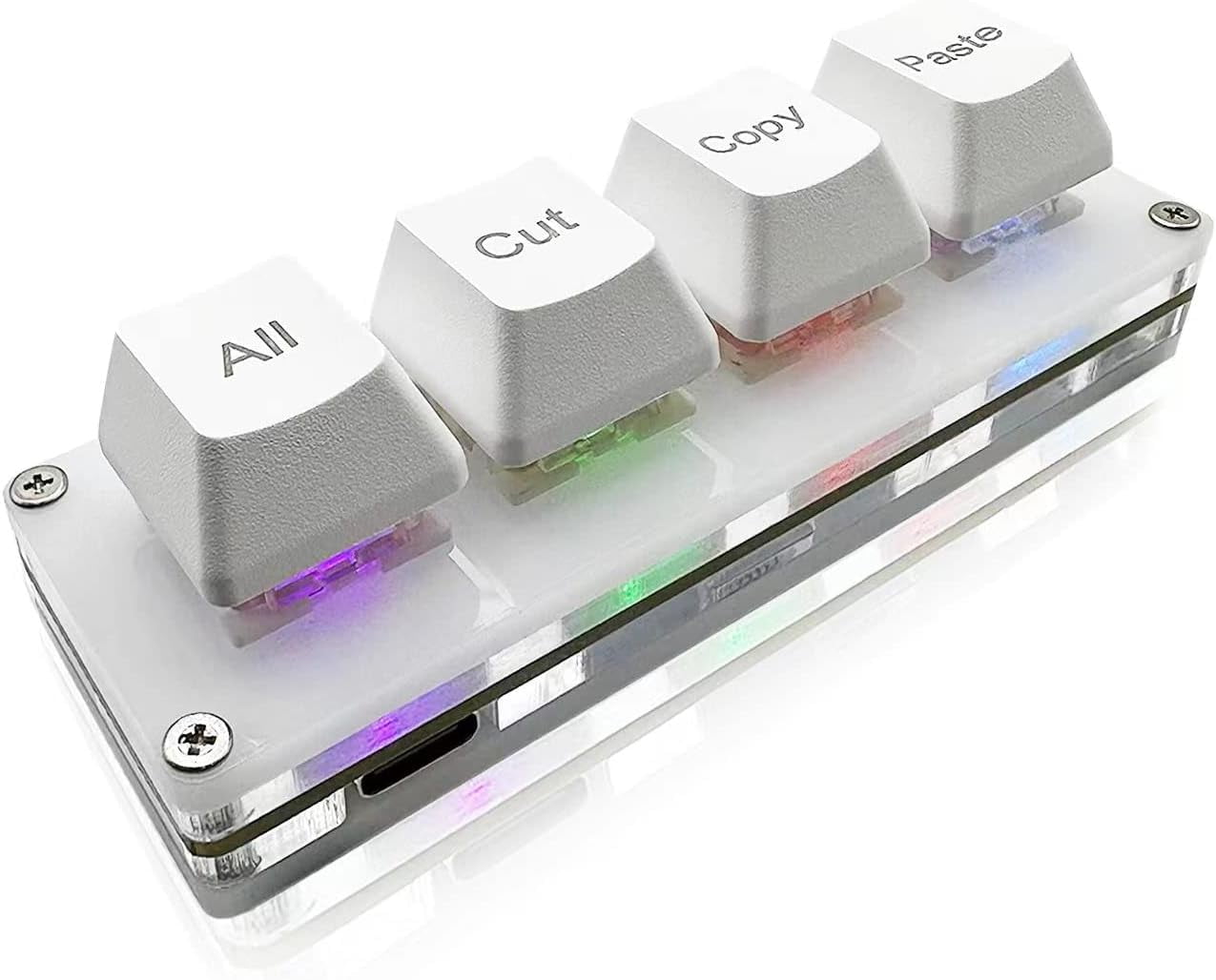 Mini 4-Key Select-All Cut Copy Paste Macro Pad Ctrl A X C V Shortcut ...