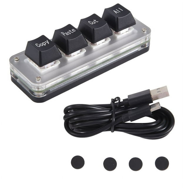 Mini 4-Key Select Copy Paste Cut All Macro Pad Shortcut One Handed ...