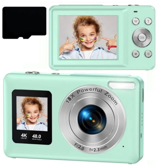 Mini 4K Digital Camera With Double Screens Flash Light For Kids And ...