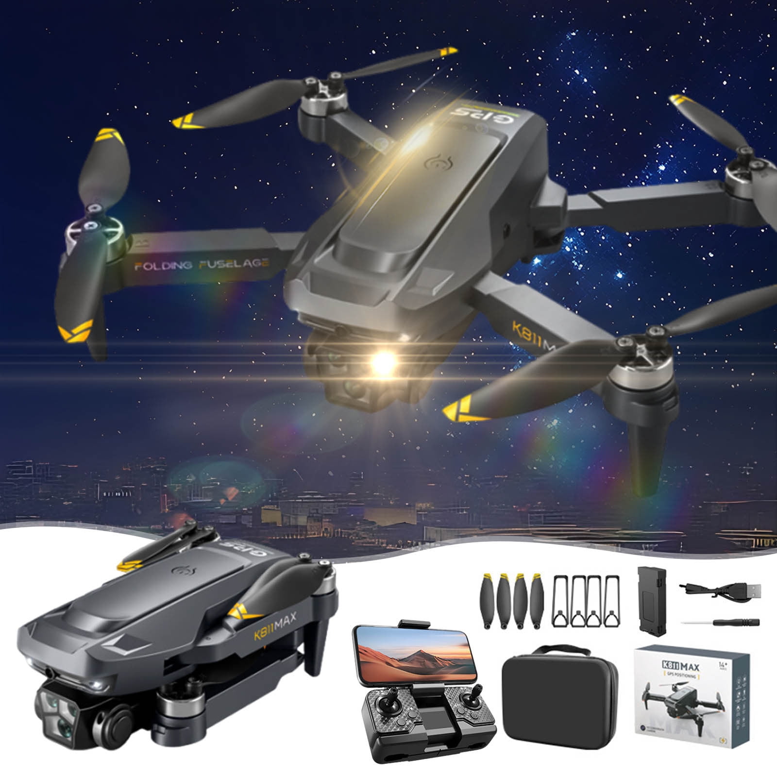 Mini 4K, Drone with 4K UHD Camera for Adults, Under 249 g, 3-Axis Gimbal Stabilization, 10km ...