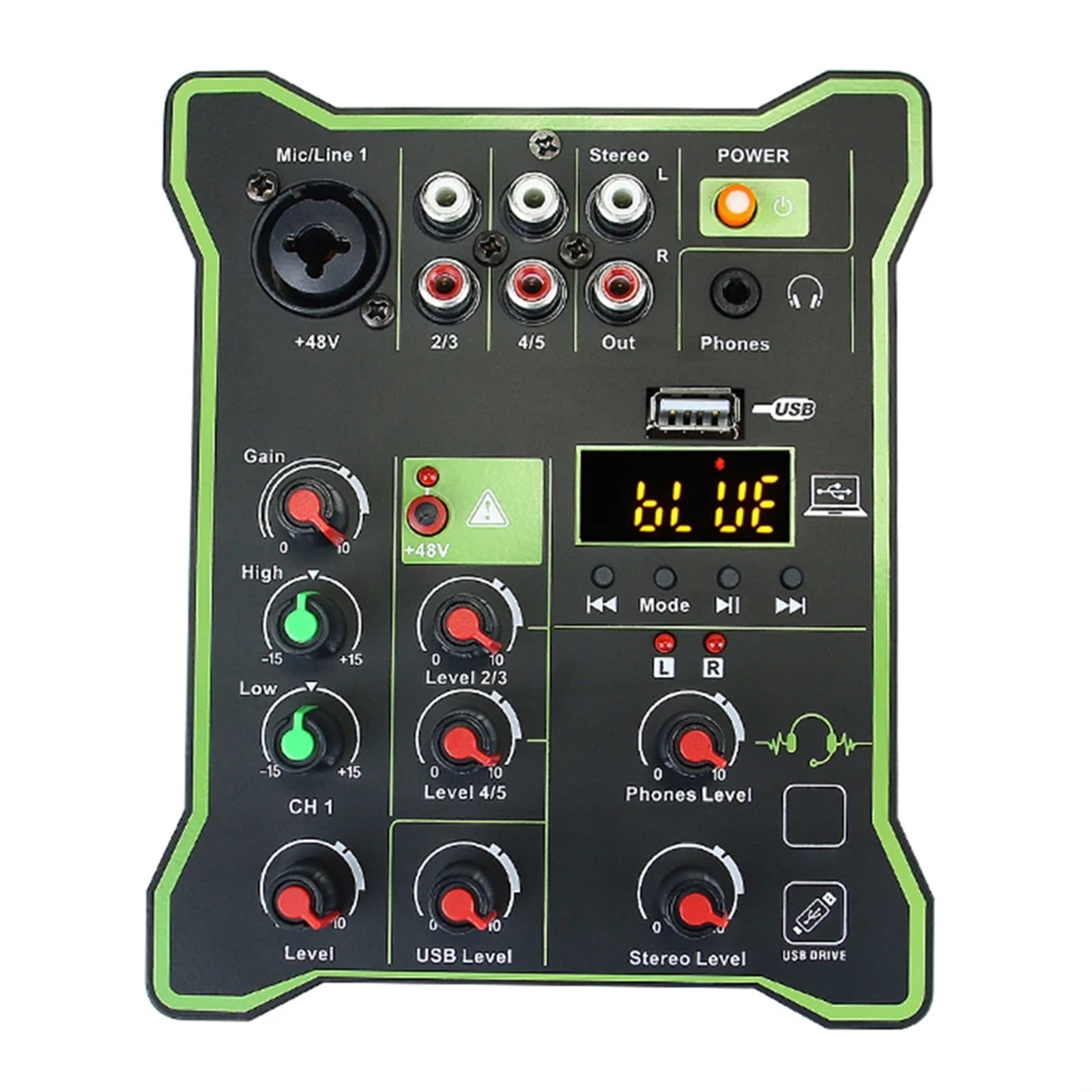 Mini 5 Channel Mixer DSP Bluetooth-compatible USB Computer Playback ...