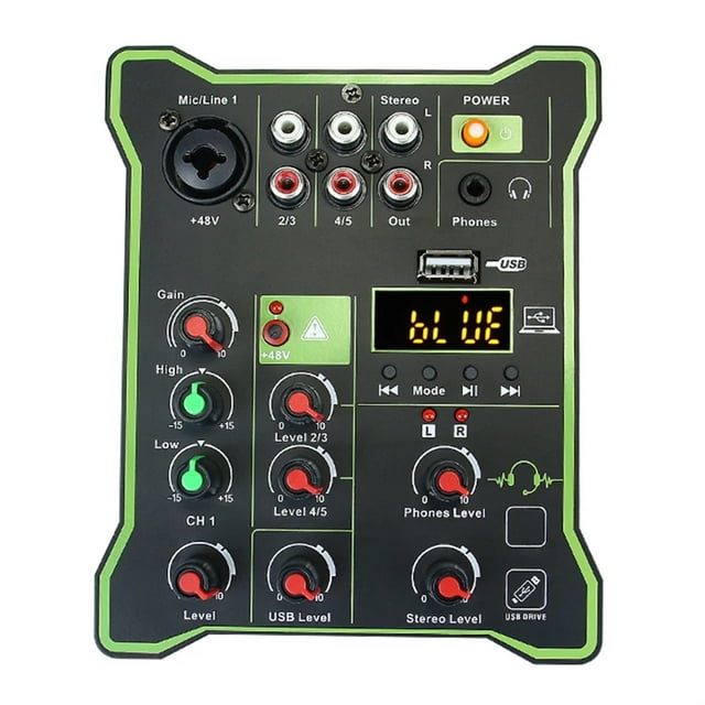 Mini 5 Channel Mixer DSP Bluetooth-compatible USB Computer Playback ...