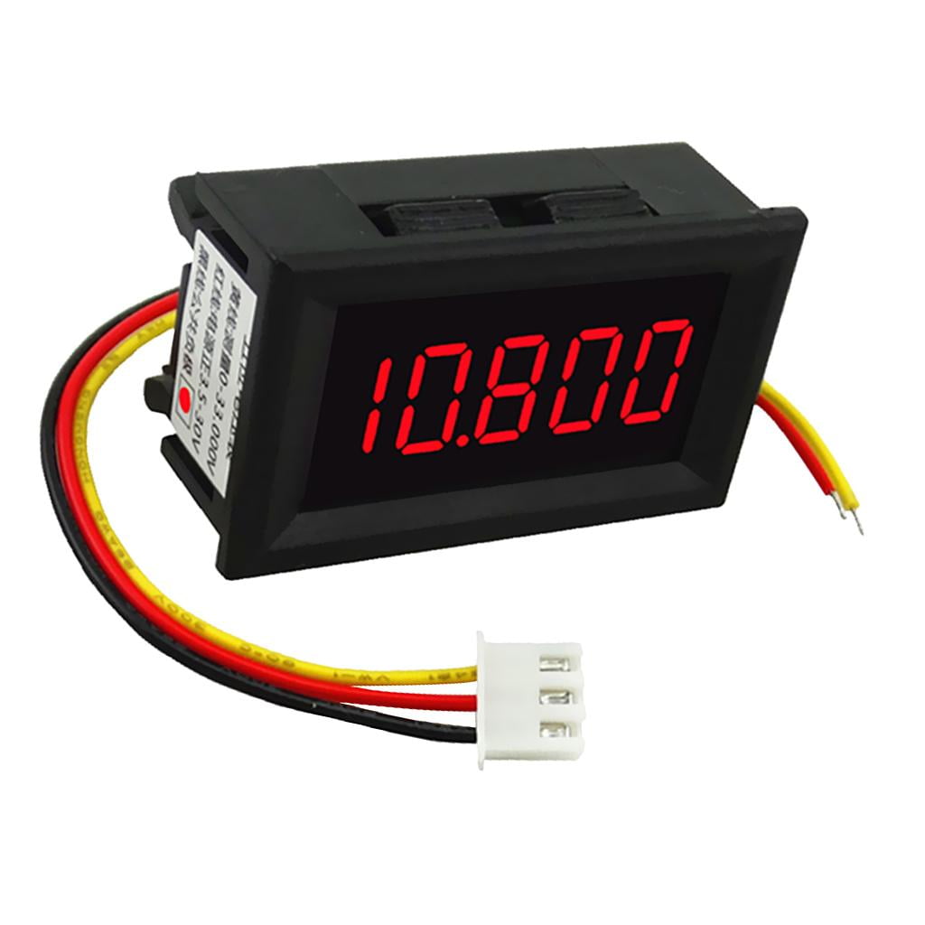 Mini 5 Digital Voltmeter LED Voltage Display Panel Meter DC 3.50-30.0V ...