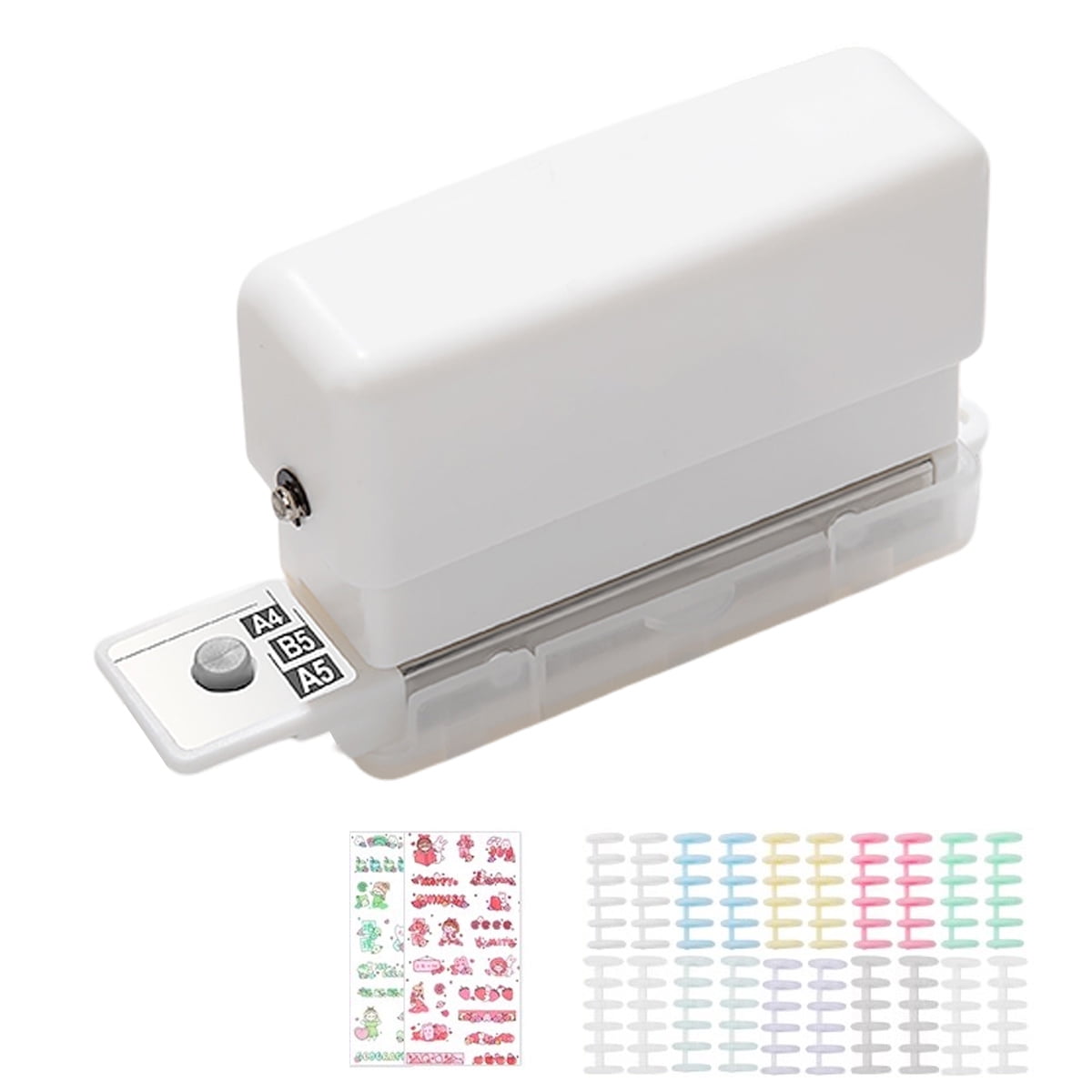 Mini 5-Hole Binding Machine - 5 Holes Binding Machine with 20 Loose ...