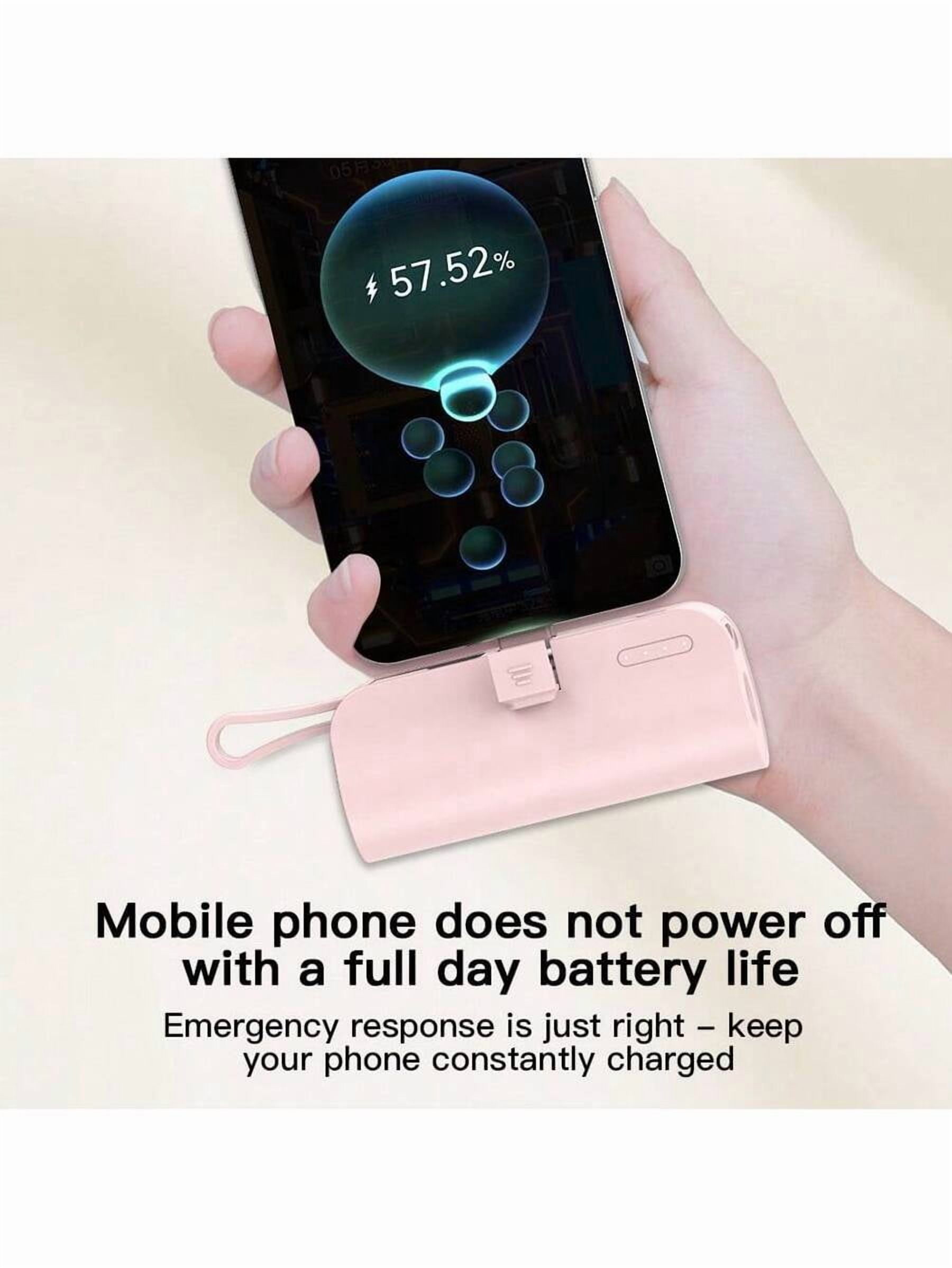 Mini 5000mAh Power Bank with Type-C, 5V/2A Output, LED Light & Stand ...