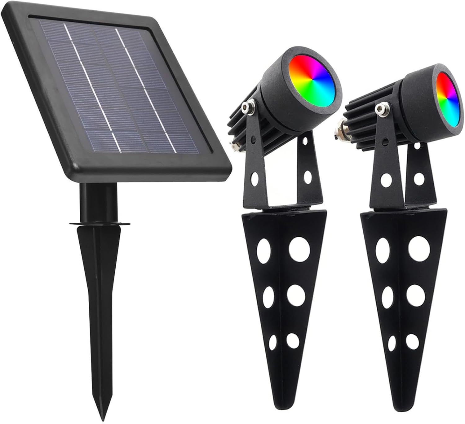 Mini 50X Twin Solar Spot Lights Outdoor Multi Color Changing RGB LED ...