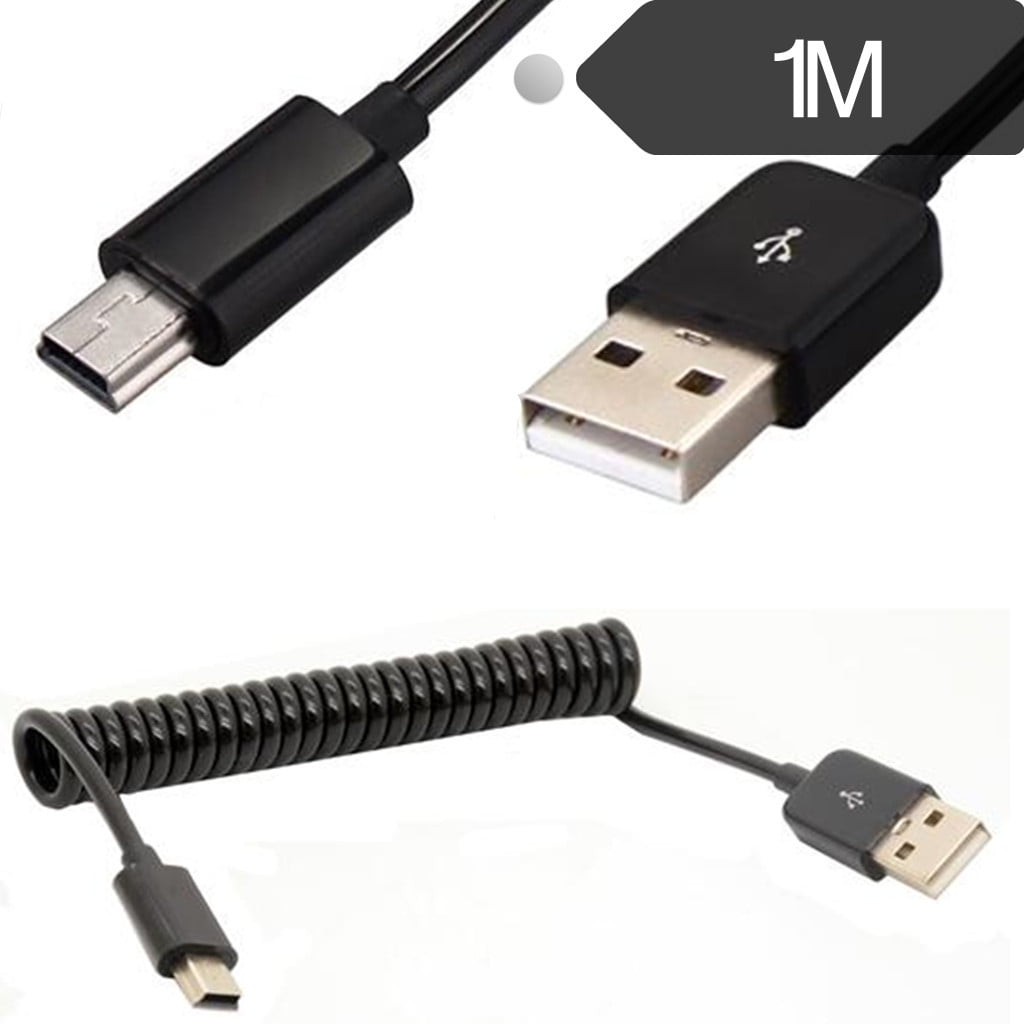 Mini 5P Telescopic Spring Cable USB 2.0 Hard Drive Digital Camera Phone ...