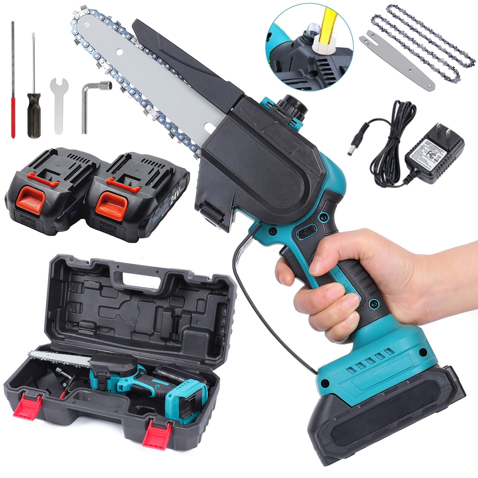 Mini 6" Chainsaw Cordless Portable , Mini Handheld Chain Saw Cordless ...