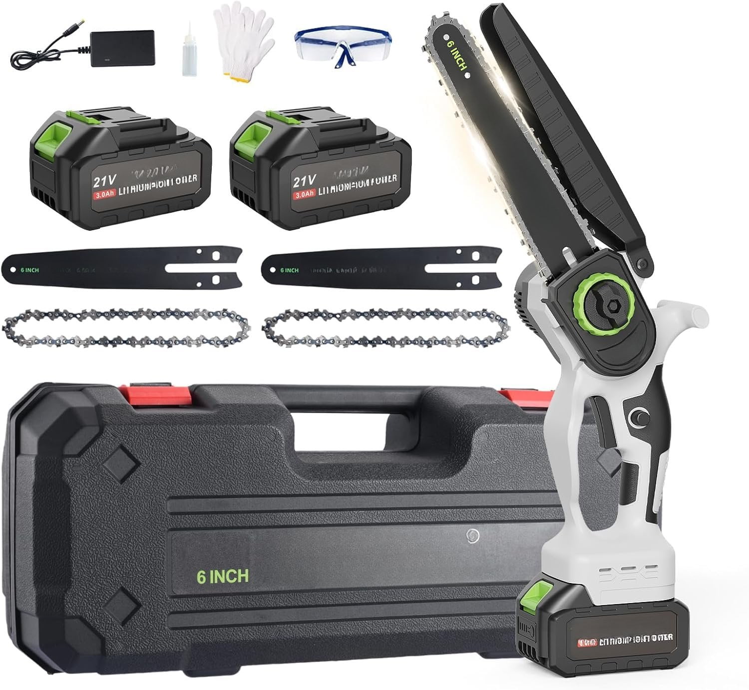 Mini 6 Inch Cordless Hand-Held Chain ,Small 2x3.0Ah Safety Lock for ...