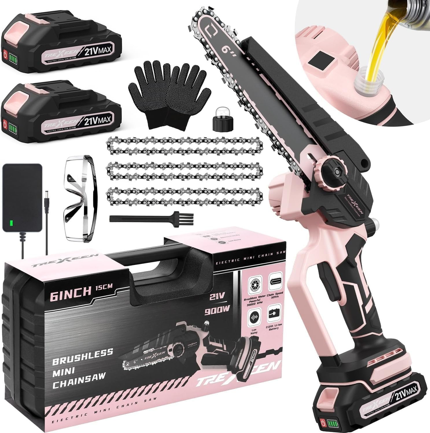 Mini , 6-Inch Cordless, Upgraded 900W Brushless Portable Handheld Small ...