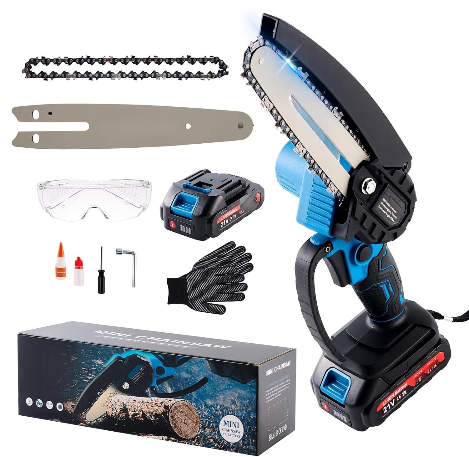 Mini 6-inch Cordless, Portable chainsaws, Small Handheld Chain for Tree ...