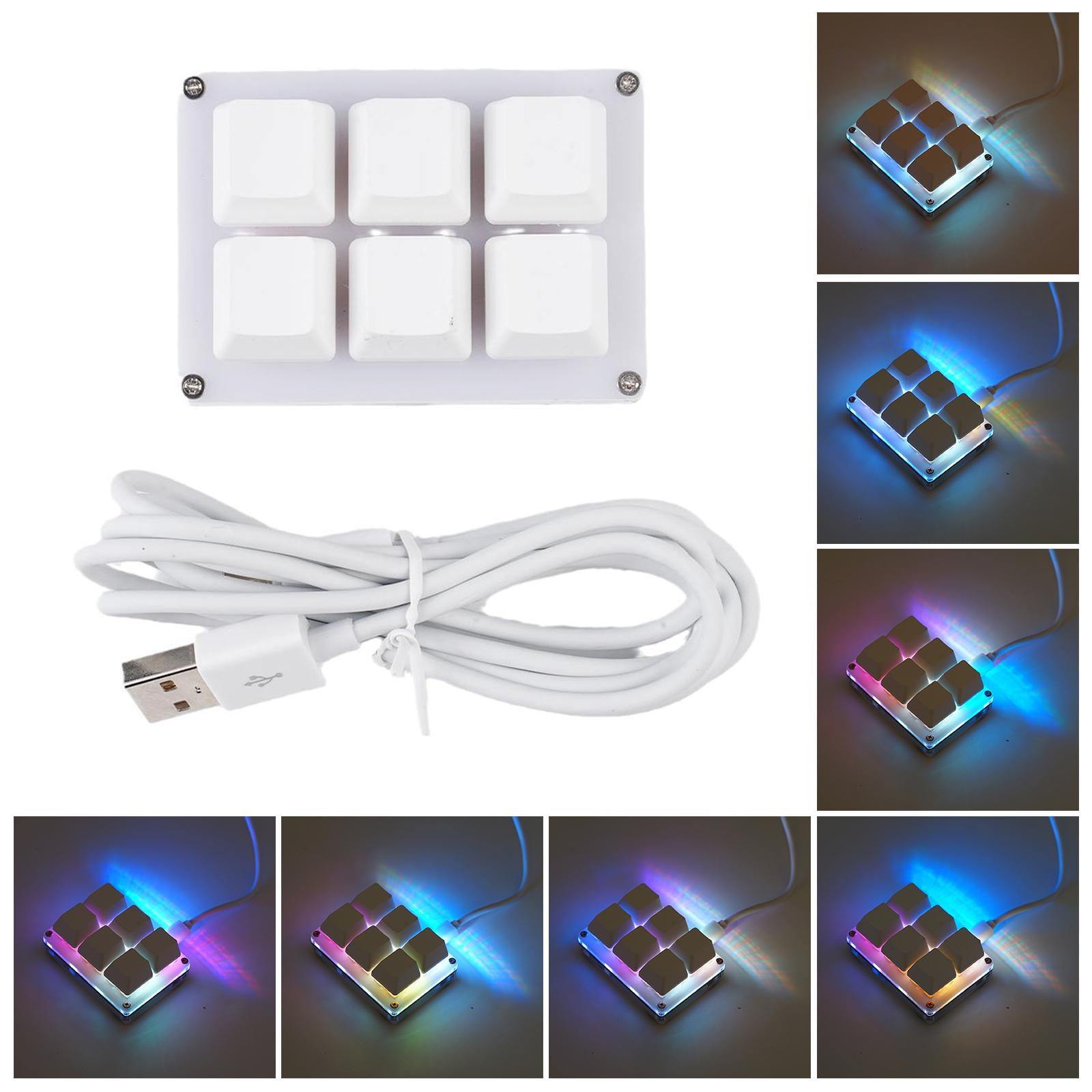 Mini 6-key Keyboard DIY Custom USB LED Control Shortcut Keys Mechanical P0D1 - Walmart.com