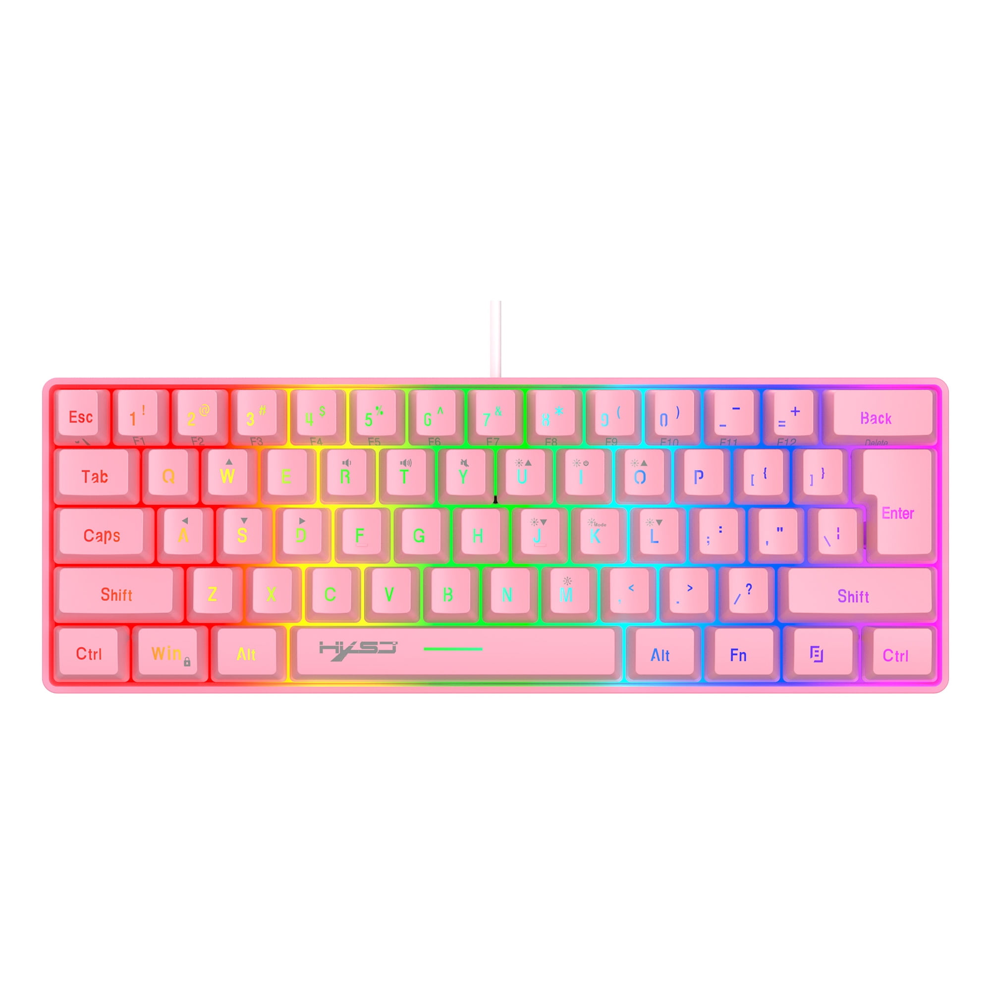 Mini 60% Gaming/Office Keyboard,Waterproof Keycap Type Wired RGB ...