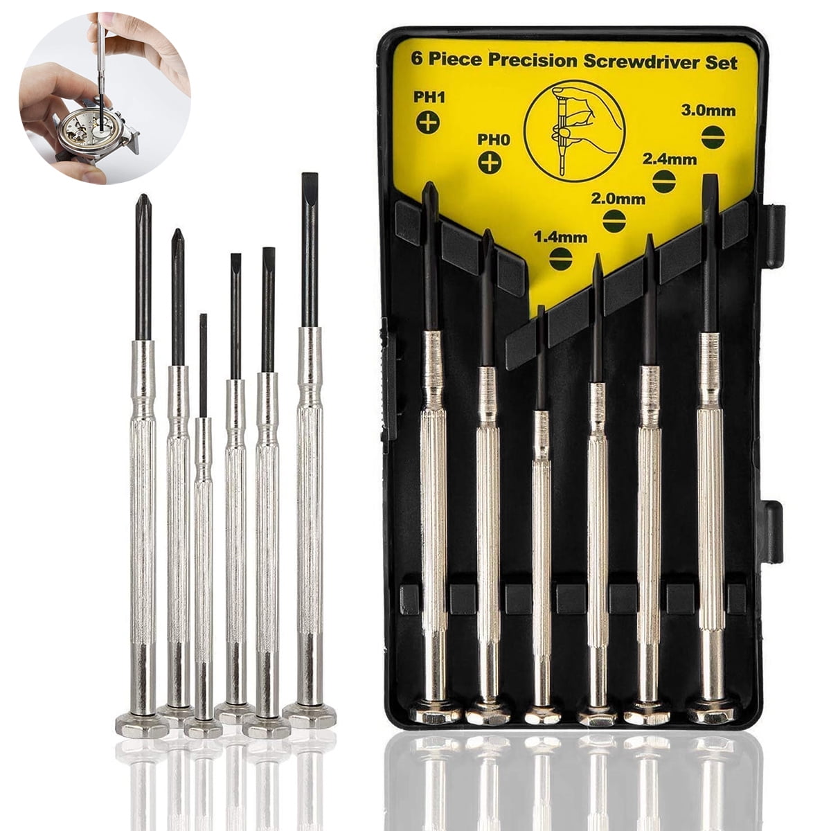 Dracceev Mini 6pc Screwdriver Set, Eyeglass Repair, Precision Tools for ...