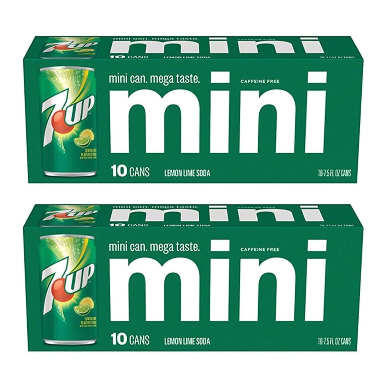 Mini 7up Sodas - 10 pack (2 cases of 10 packs for a total of 20 cans ...