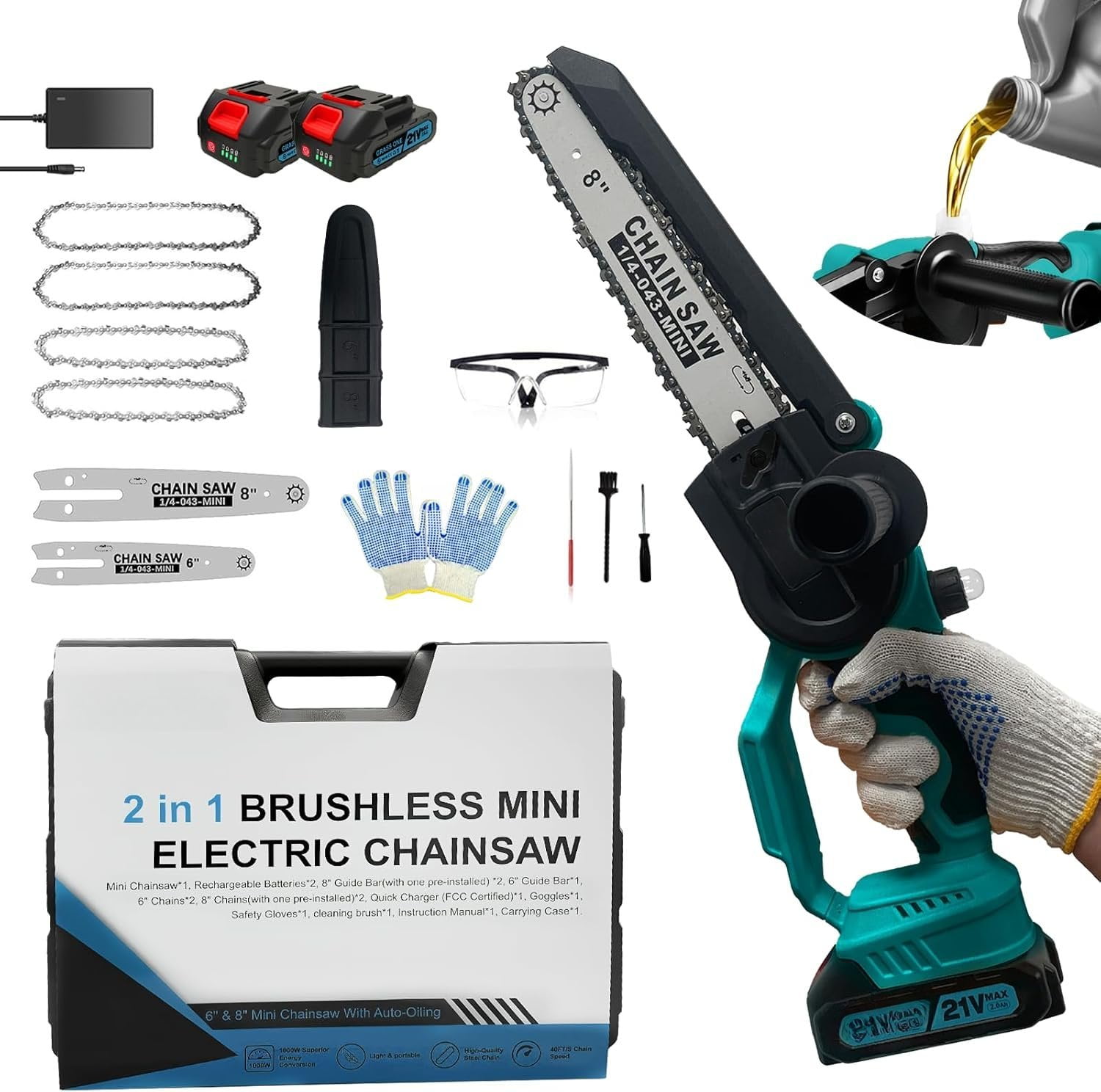 Mini , 8 inch & 6 Inch Portable , 2025 , Small handled Chain Cordless ...