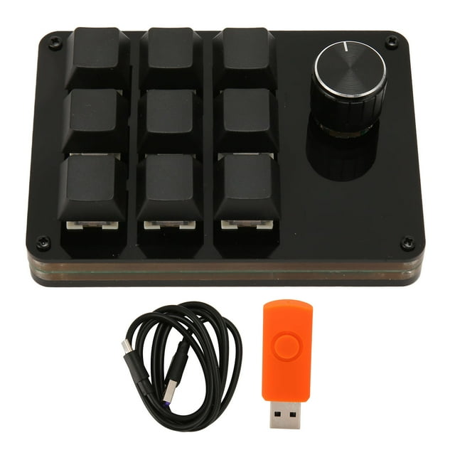 Mini 9 Key Keypad with Knob Macro Mechanical Keyboard Hot Swappable ... Mini 9 Key Keypad with Knob Macro Mechanical Keyboard Hot Swappable ...