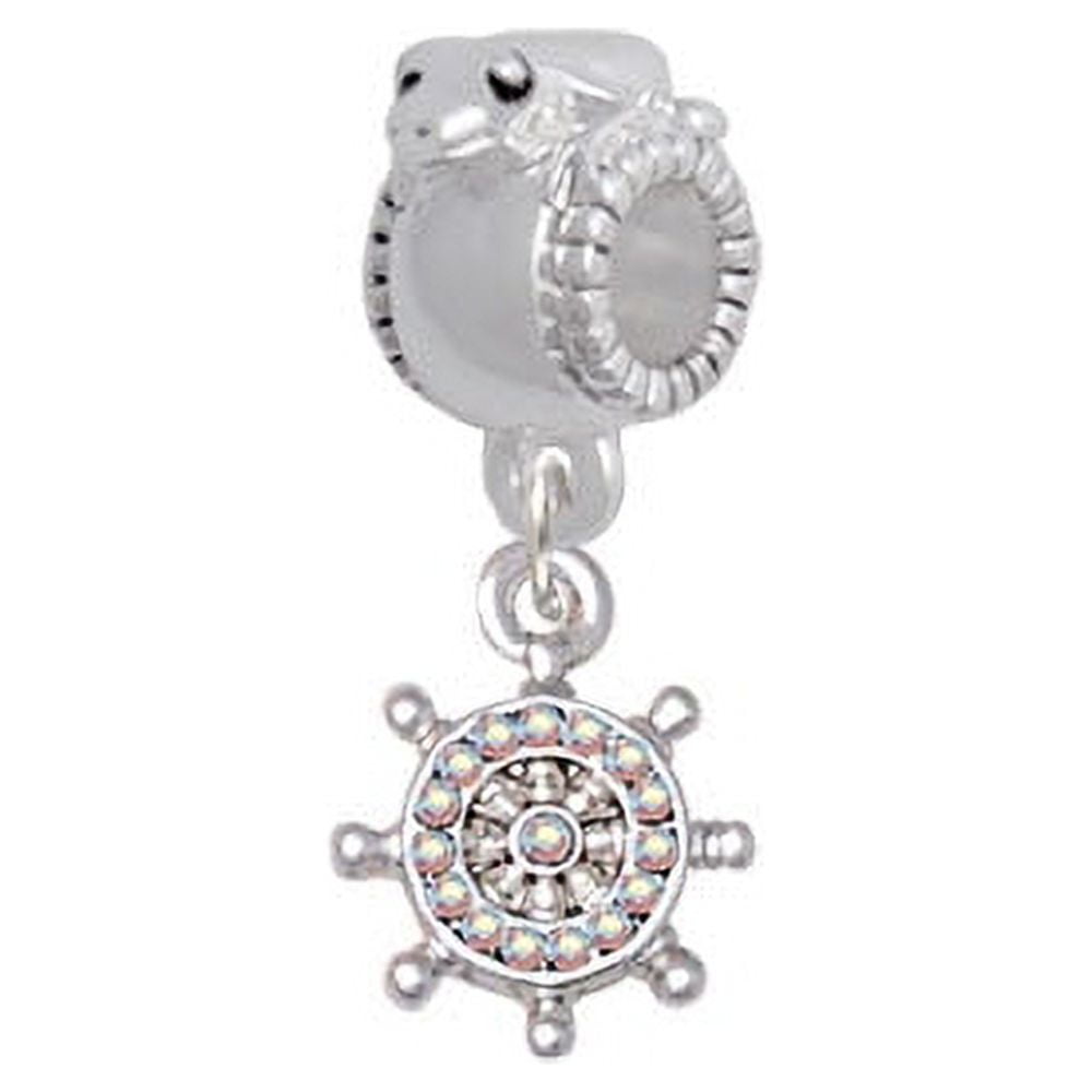Mini AB Crystal Ship Wheel - Frog Charm Bead - Walmart.com