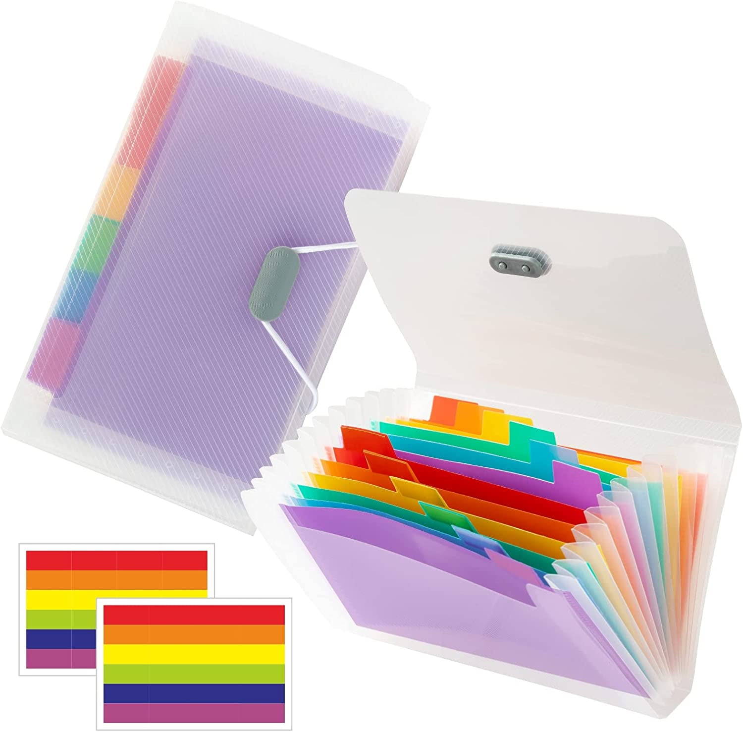 Mini Accordion File Organizer (7 inches * 4 inches) - 2 Pack 13 Pockets ...