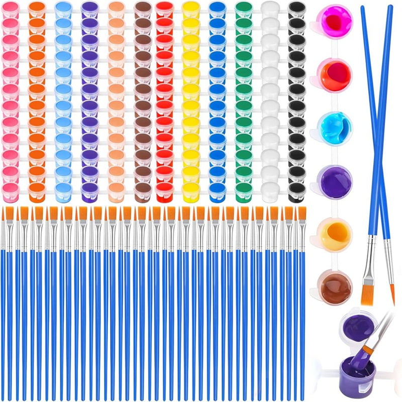 Mini Acrylic Paint Set for Crafts, 12 Colors Individual Clay Paint ...