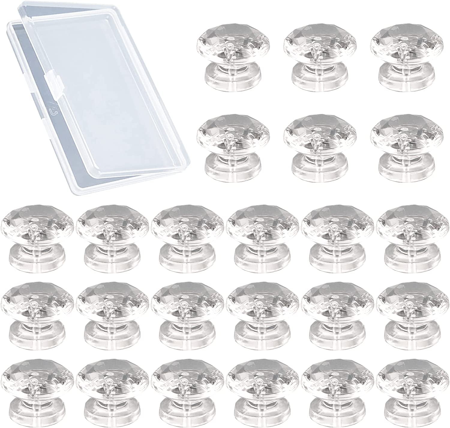 Mini Acrylic Pull Knobs, 24pcs Diamond-Shaped Self Stick Knobs No ...