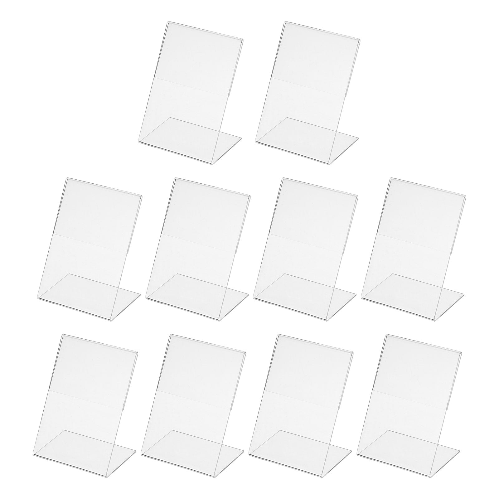 Mini Acrylic Sign Display Holder 2.8x4", 10 Pack Slant Back Name Card ...