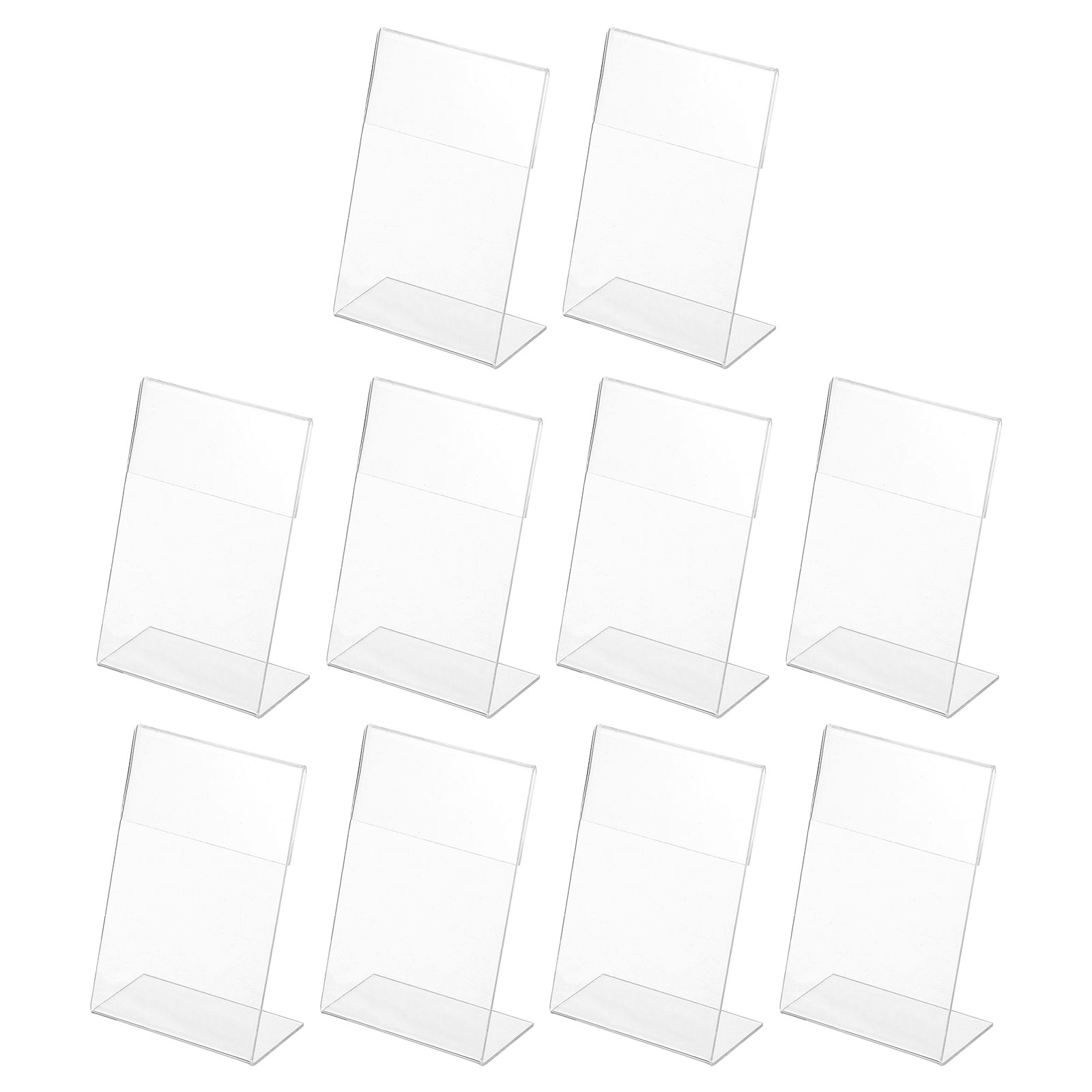 Mini Acrylic Sign Display Holder 3.1x4.7", 10 Pack Slant Back Name Card ...