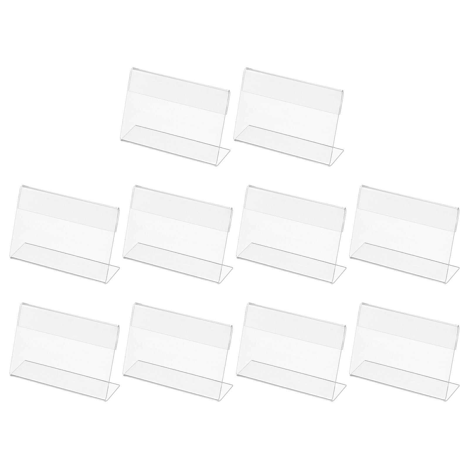 Mini Acrylic Sign Display Holder 3.5x2.4", 10 Pack Slant Back Name Card ...